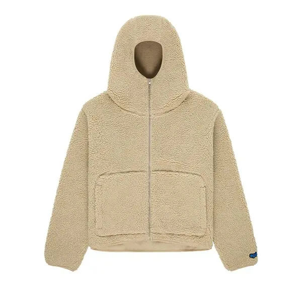 SP5DER Teddy Fleece Zip-up Jacket - Tan
