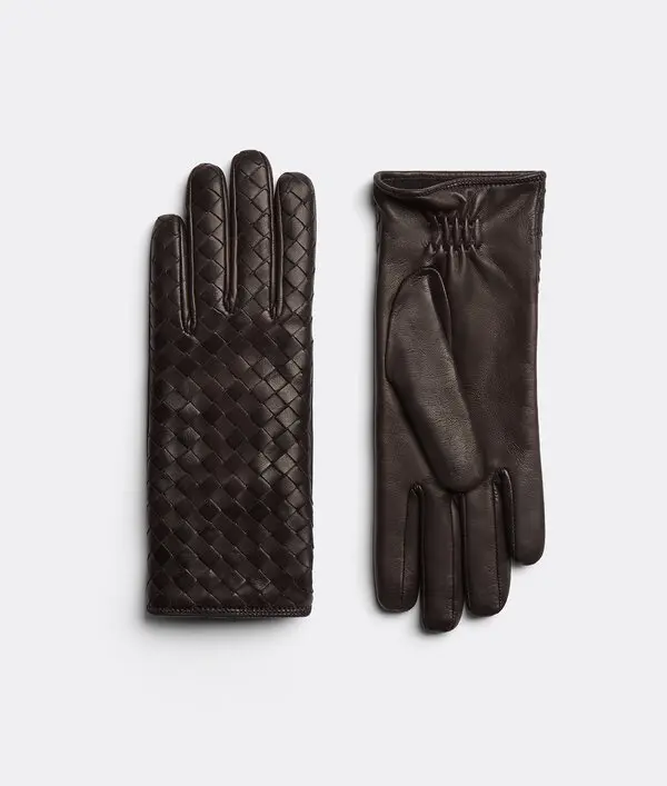 BOTTEGA  VENETA Intrecciato Leather Gloves - Fondant