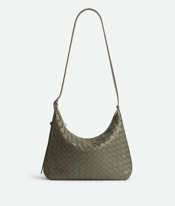 Bottega Veneta Small Intrecciato Deerskin Leather Hobo Bag - Crocodile