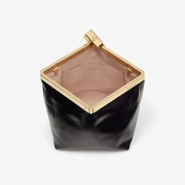 JIMMY CHOO Ganache Biker Leather Clutch - Black