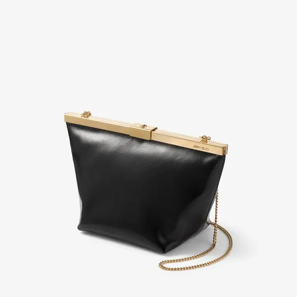 JIMMY CHOO Ganache Biker Leather Clutch - Black
