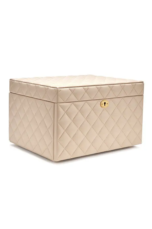 Lagos Accessories Large Quilted Jewelry Box - Natural