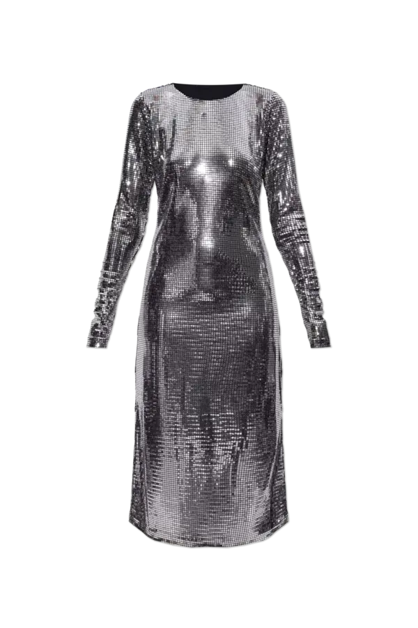 MAISON MARGIELA Metallic Midi Dress - Silver