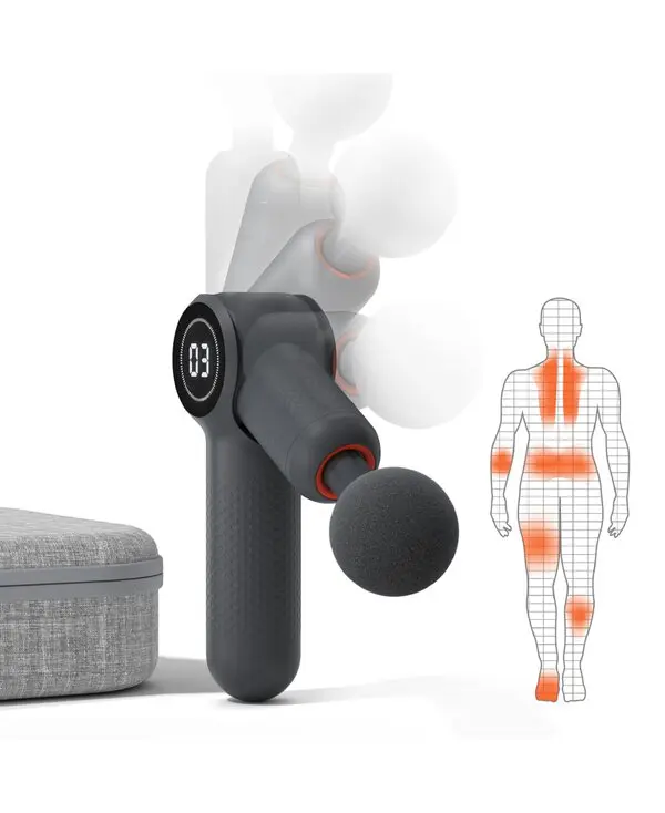 SHARPER IMAGE Powerboost Flex Pivot Percussion Massager - Gray