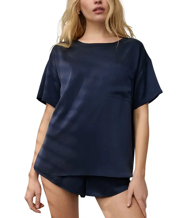 Lunya Silk Tee Short Set - Deep Blue