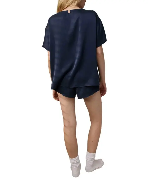 Lunya Silk Tee Short Set - Deep Blue