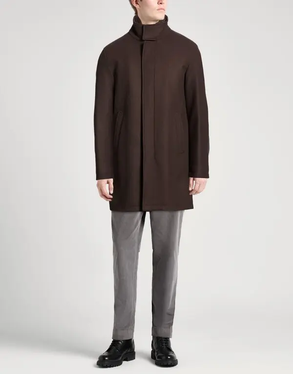 Herno Single-breasted Wool Blend Coat