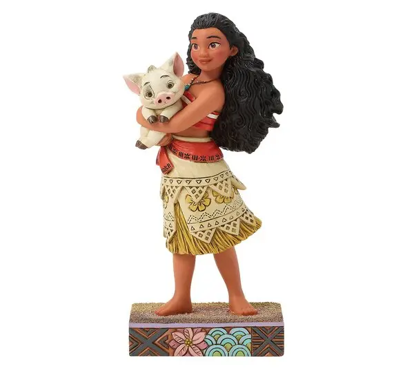 JIM SHORE Disney Traditions Moana Holding Pua F Igurine 6.1in H - One-color