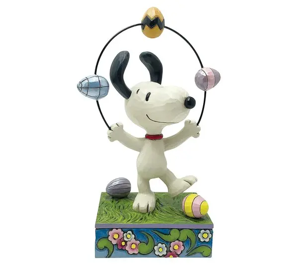 JIM SHORE Peanuts Snoopy Juggling Eggs Figur Ine 6.1in H - One-color