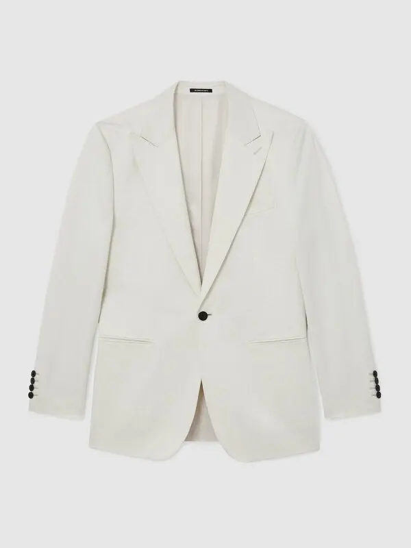 REISS Bunce Textured Tailored-fit Cotton-blend Blazer