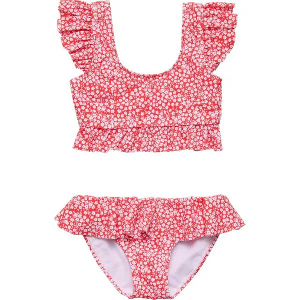 SNAPPER ROCK Ditsy Bloom Crop Two-piece Swimsuit - Red