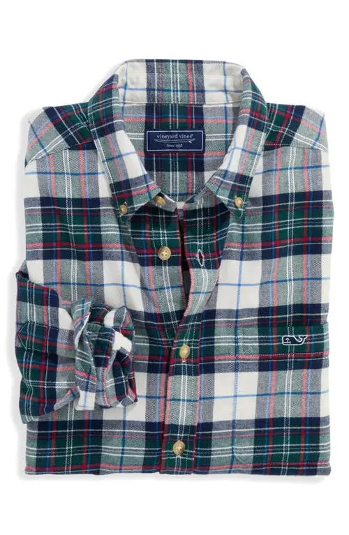 Vineyard Vines Birch Plaid Stretch Flannel Button Down Shirt