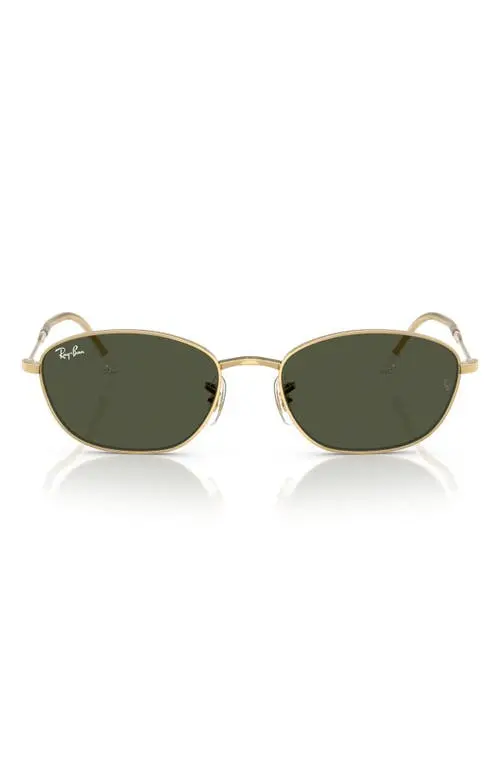 Ray-ban 58mm Oval Sunglasses - Gold Flash