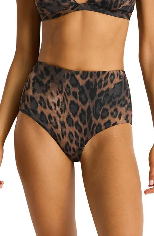 SEA LEVEL Savanna High-waisted Bikini Bottom - Chocolate
