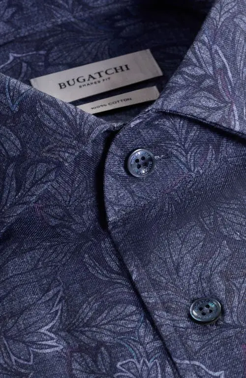 Bugatchi Alvin Shaped Fit Leaf Print Button-up Shirt