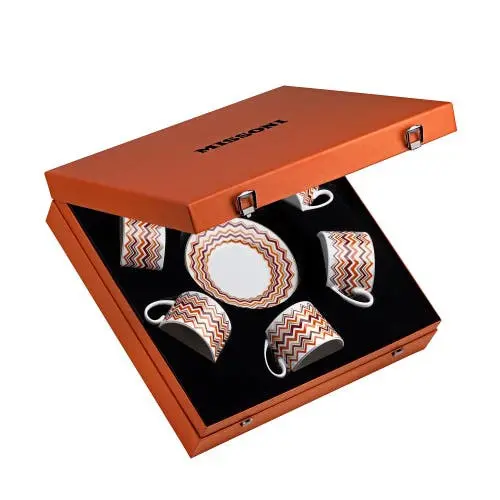 Missoni Tea Cup & Saucer Set Of 6 In Luxury Box - Multicolor 3