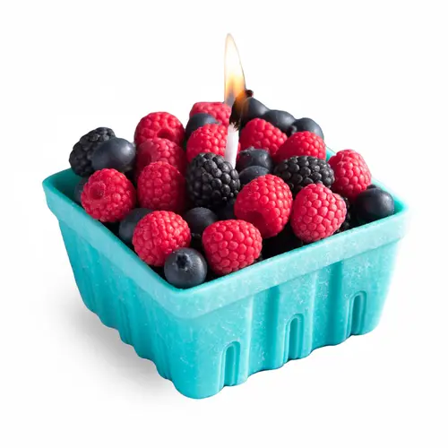 SOUTHLAKE GIFTS Mixed Berry Basket Candle - Tiffany Blue Basket