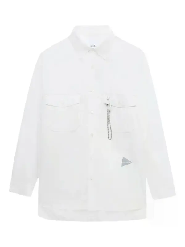 AND WANDER Flap-pocket Shirt - White