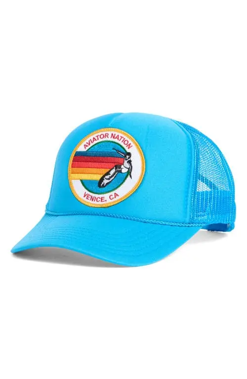 Aviator Nation Signature Trucker Hat - Neon Blue