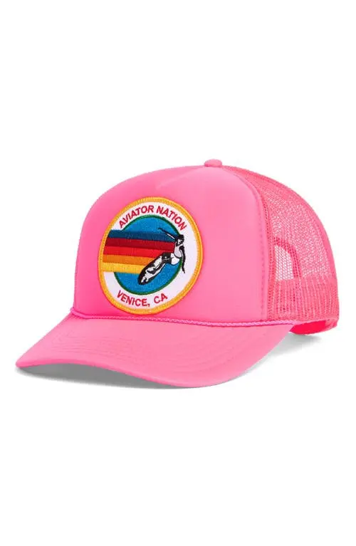 Aviator Nation Signature Trucker Hat - Neon Pink