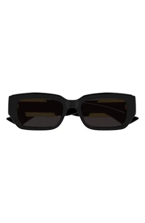 Bottega Veneta 53mm Rectangular Full Rim Sunglasses - Black