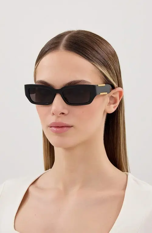Bottega Veneta 53mm Rectangular Full Rim Sunglasses