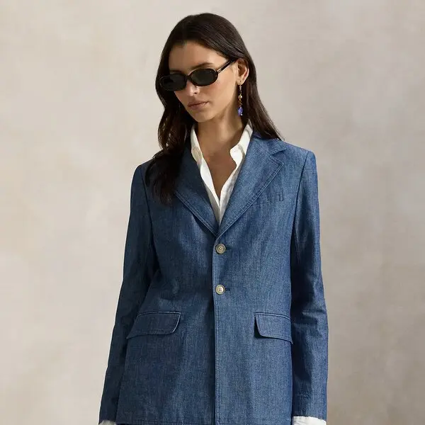 Ralph Lauren Single-breasted Chambray Blazer