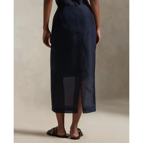 Ralph Lauren Silk Organza Pencil Skirt
