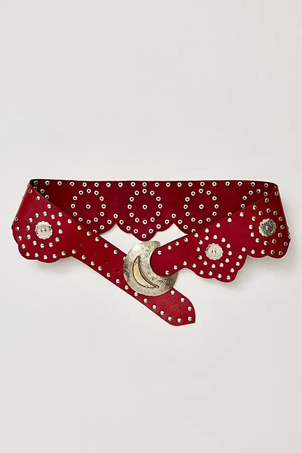 Free People Full Moon Fever Belt - Sour Cherry