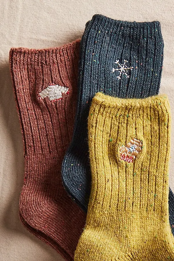Free People Holiday Heritage Sock Pack - Frosted Trio