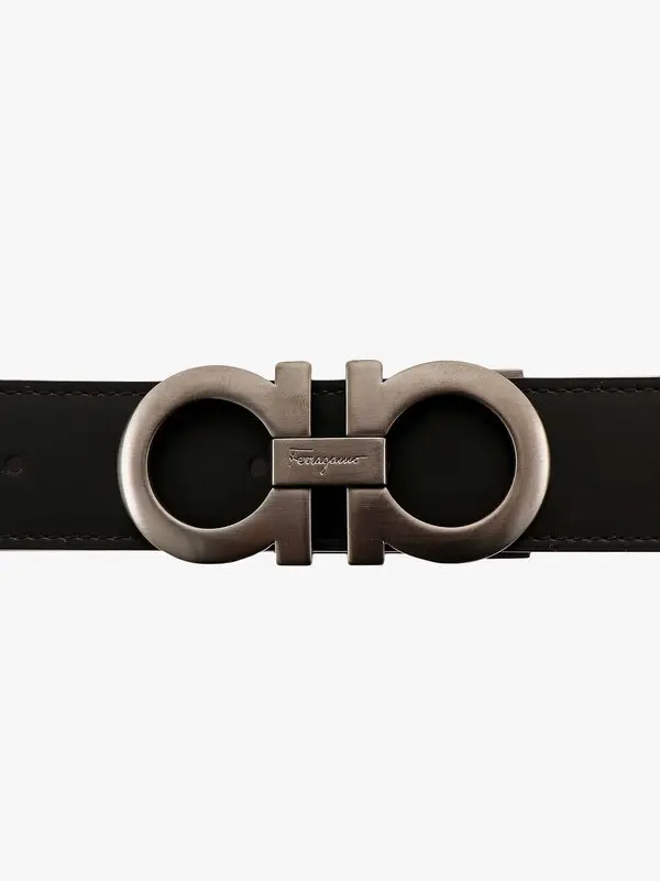 FERRAGAMO Reversible Leather Belt With Maxi Gancini Buckle