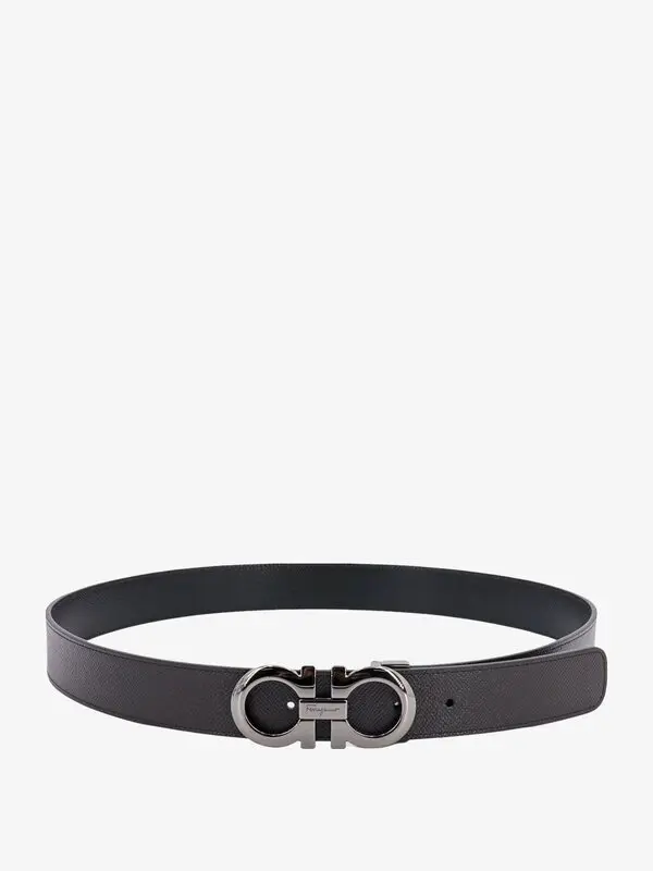 FERRAGAMO Reversible Leather Belt - Brown