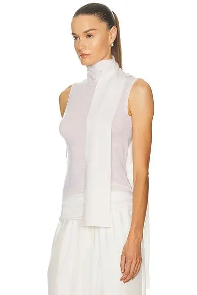 Enza Costa Tissue Cashmere Sleeveless Scarf Sweater