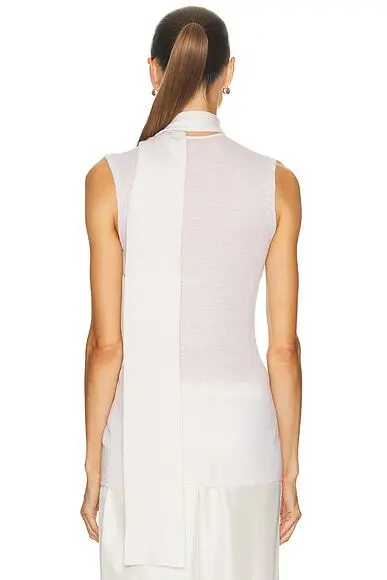 Enza Costa Tissue Cashmere Sleeveless Scarf Sweater
