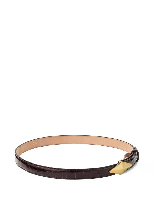 JIMMY CHOO Diamond Clasp Leather Belt - Brown