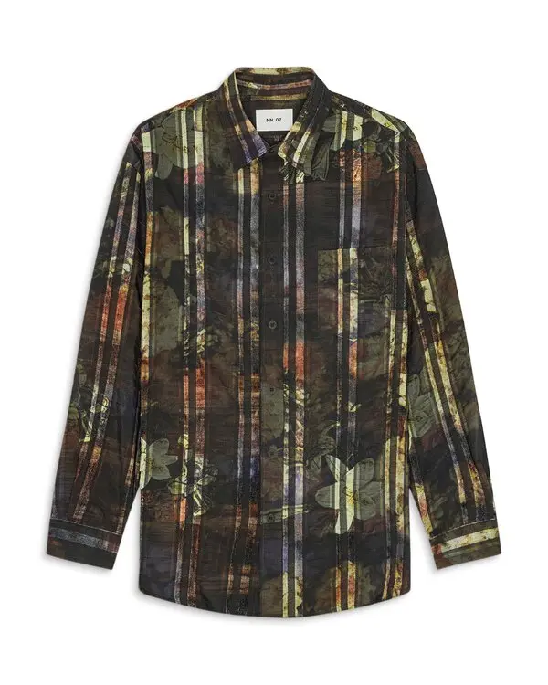 Nn07 Skyler Printed Button Front Shirt