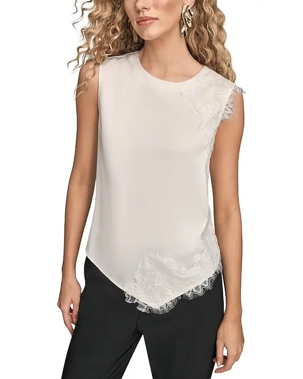 Donna Karan New York Lace Trim Top