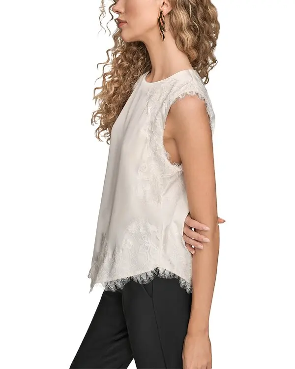 Donna Karan New York Lace Trim Top