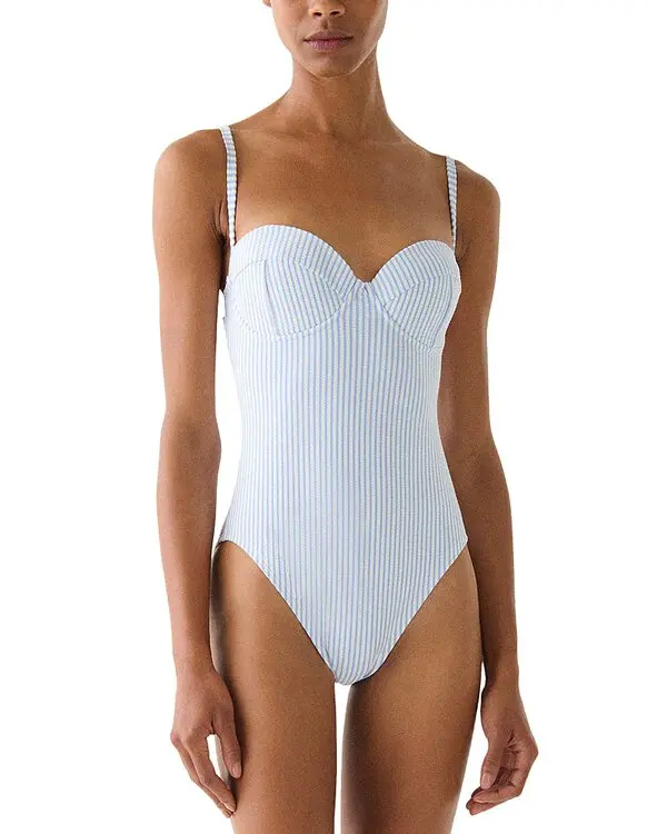 Kate Spade New York Bow Back One Piece Swimsuit - Diamond Blue