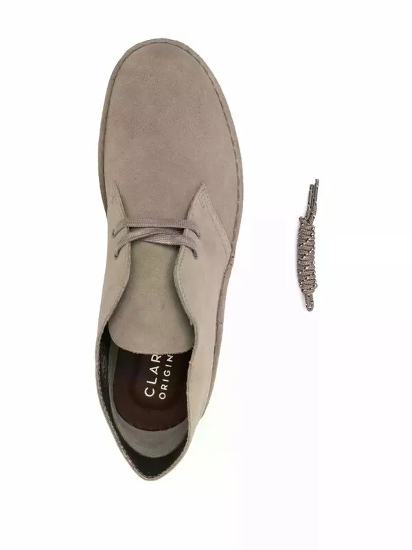 Clarks Lace-up Suede Desert Boots - Grey