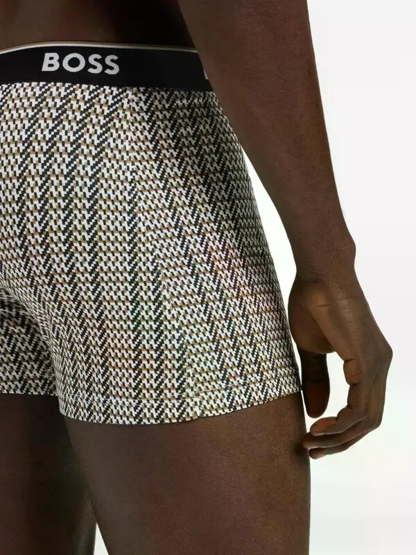 BOSS Logo-detail Herringbone Boxers