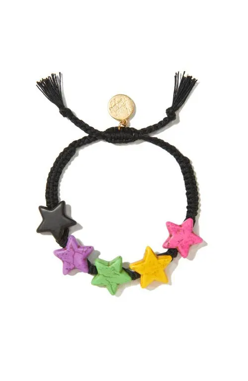 VENESSA ARIZAGA Rainbow Stars Charm Bracelet - Black