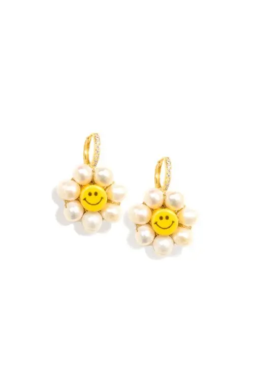 VENESSA ARIZAGA Happy Flower Hoop Earrings - White