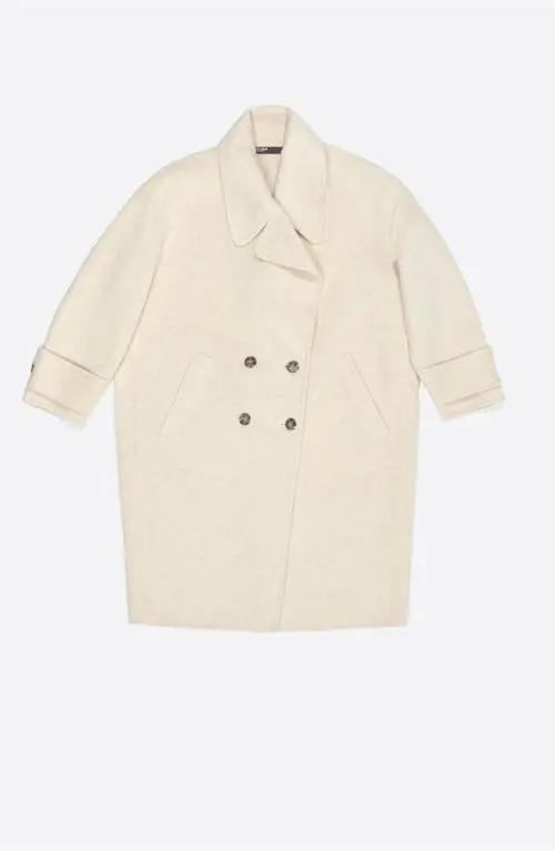 Bimba Y Lola Double-face Maxi Lapel Coat - Ivory