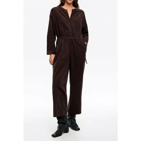 Bimba Y Lola Ankle-length Jumpsuit With Adjustable Waist - Dark Brown