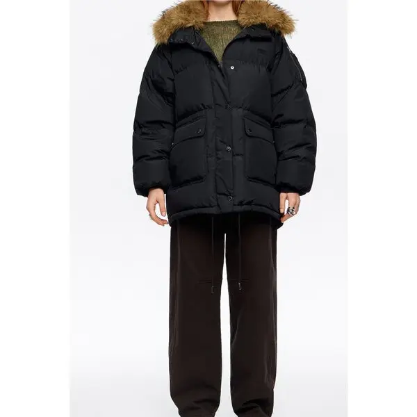 Bimba Y Lola Down Jacket With Fur Collar