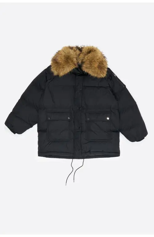Bimba Y Lola Down Jacket With Fur Collar