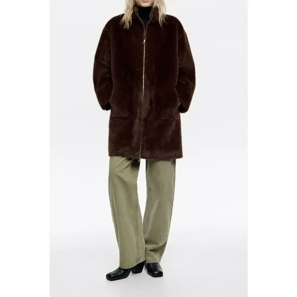 Bimba Y Lola Oversized Reversible Fur Coat