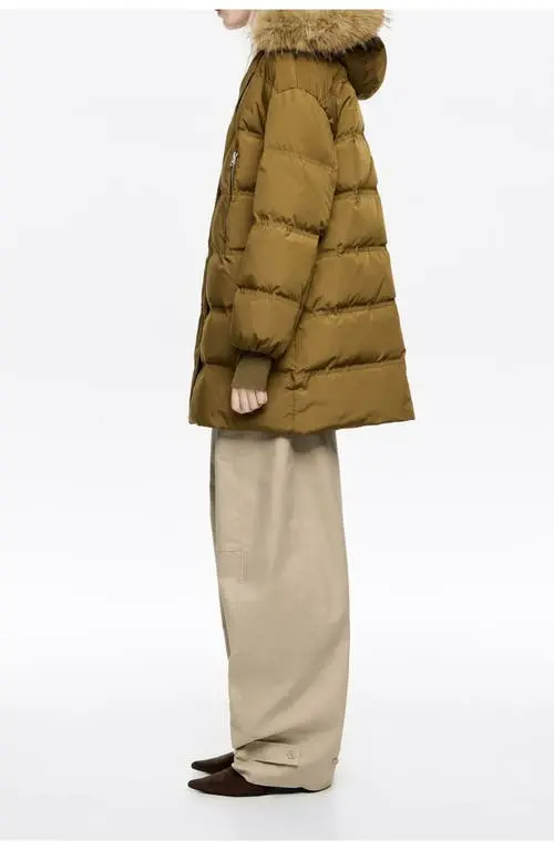Bimba Y Lola Fur Hooded Down Jacket