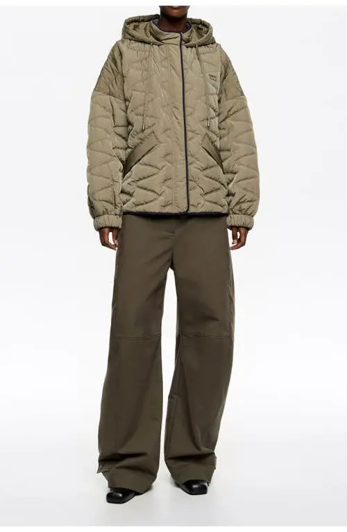 Bimba Y Lola Padded Jacket With Hood - Light Khaki